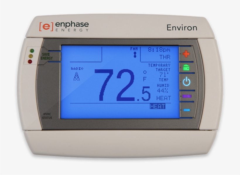 Enphase Environ Smart Thermostat - Solar Panel Control Panel PNG Image ...