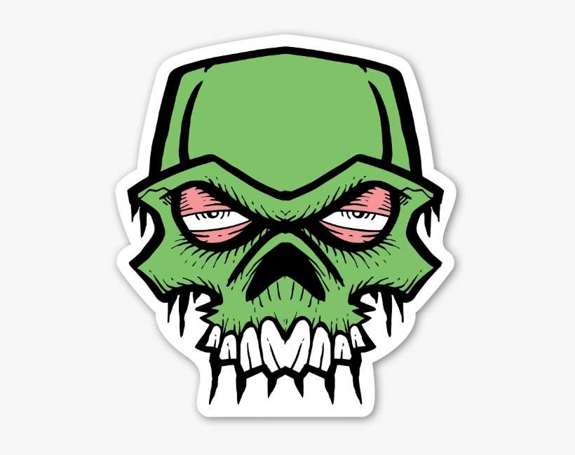 Green Skull Sticker - Sticker PNG Image | Transparent PNG Free Download ...