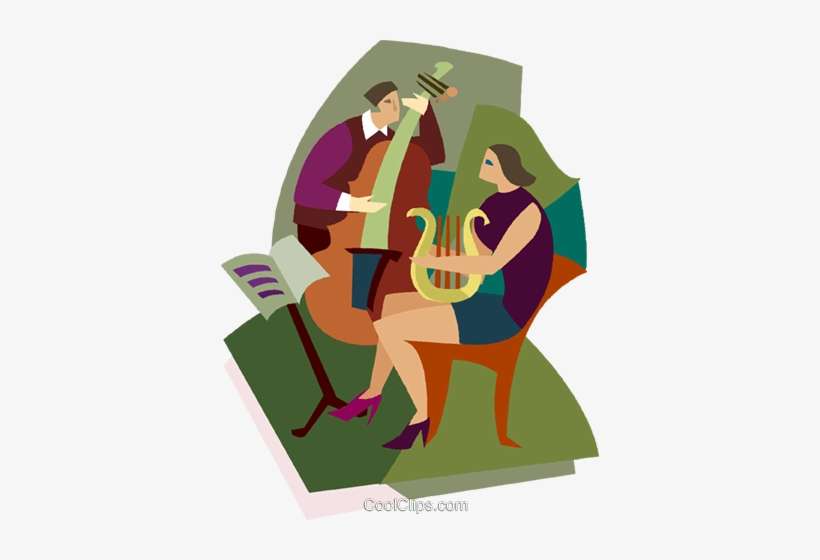 Two People Playing Musical Instruments Royalty Free - Illustration PNG ...