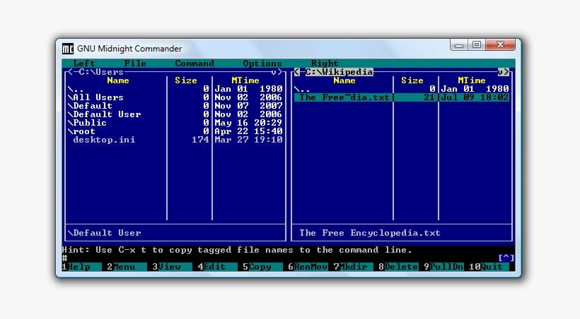 Gnu Midnight Commander - Box Drawing Characters In Windows PNG Image ...