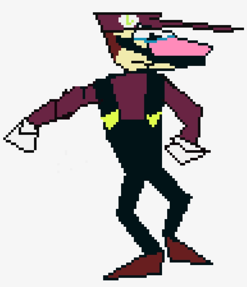 Download Waluigi Hit Frame - Pixel Art Waluigi | Transparent PNG ...