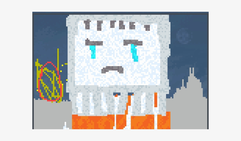 Shiny Sad Ghast Pixel Art - Rainbow Screen Of Death PNG Image ...