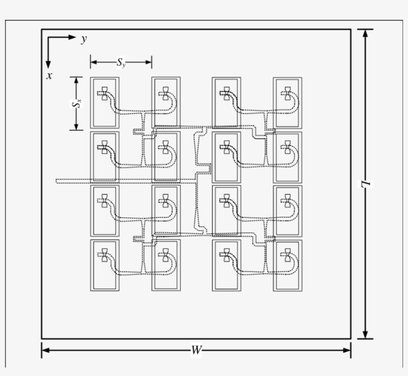 Element Fixed Beam Array With Feed Network - Diagram PNG Image ...