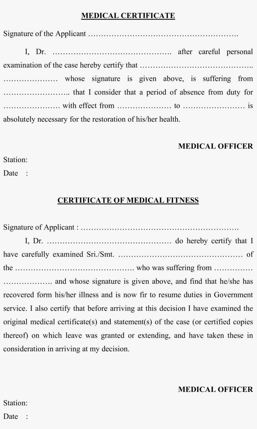 Blank Medical Certificate Main Image Download Template - Medical ...