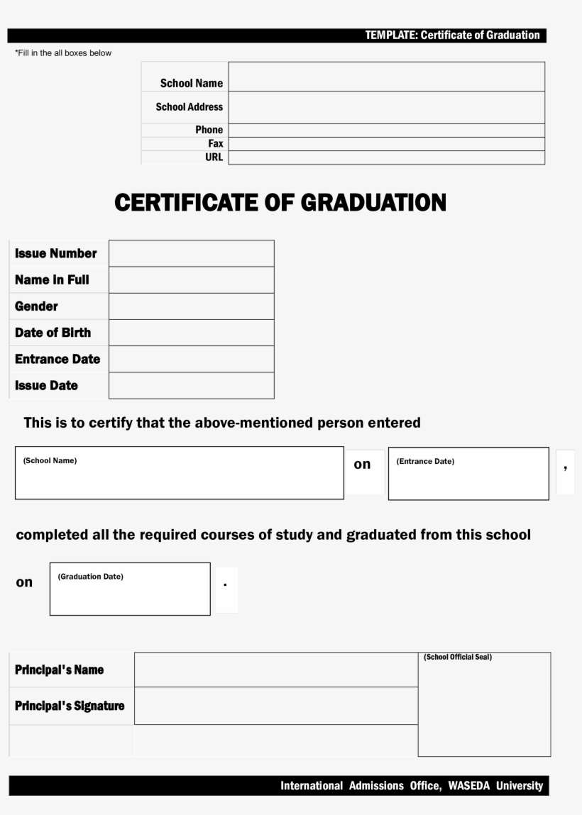 Blank Graduation Certificate Sample Main Image - Academic Certificate ...