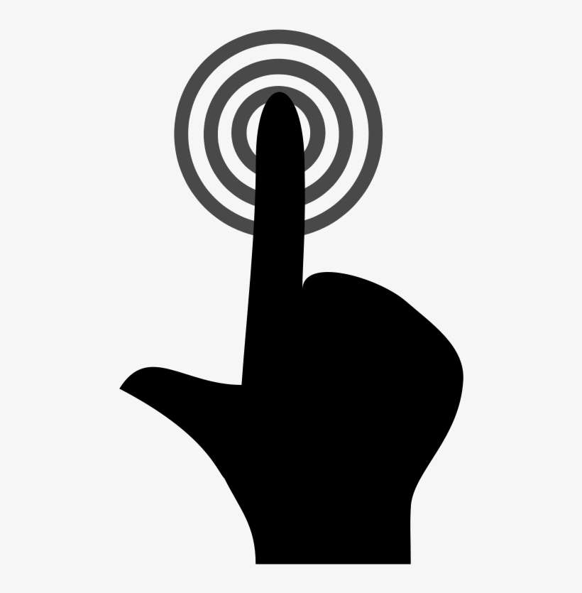 Touch Clip Art Black N White PNG Image | Transparent PNG Free Download ...