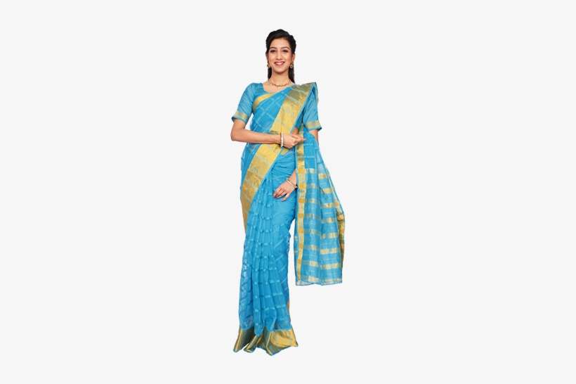 Manogari Blue Cotton Silk Saree Collection - Silk PNG Image ...