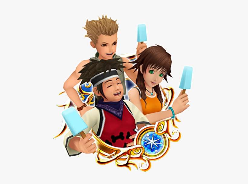 Hayner & Pence & Olette - Kingdom Hearts Hayner Pence Olette PNG Image ...