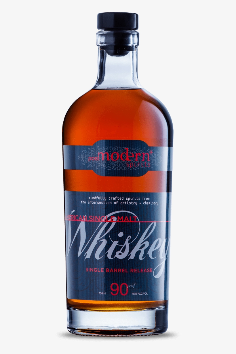 American Single Malt Whiskey Single Barrel Release - Glass Bottle PNG ...