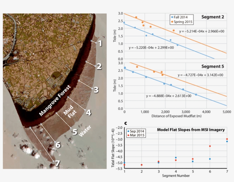 Estimation Of Mud Flat Slope Using A Time Series Of - Line PNG Image ...