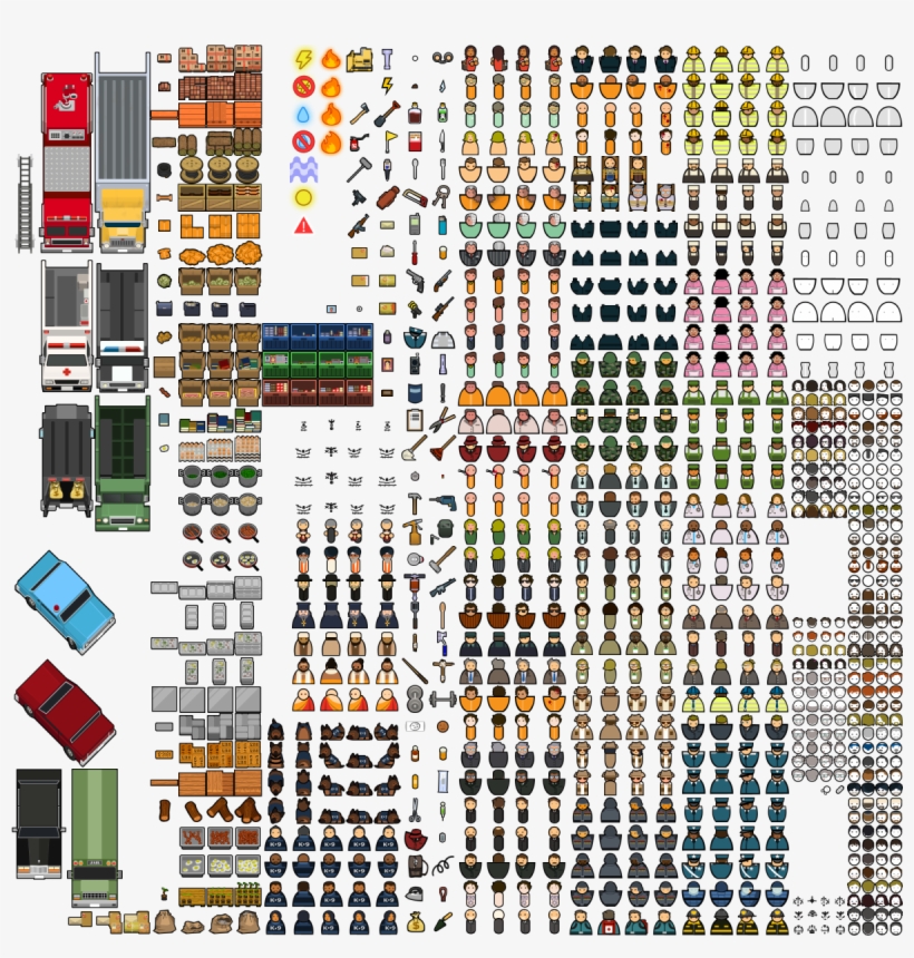 People - Prison Architect Sprite Sheet PNG Image | Transparent PNG Free ...