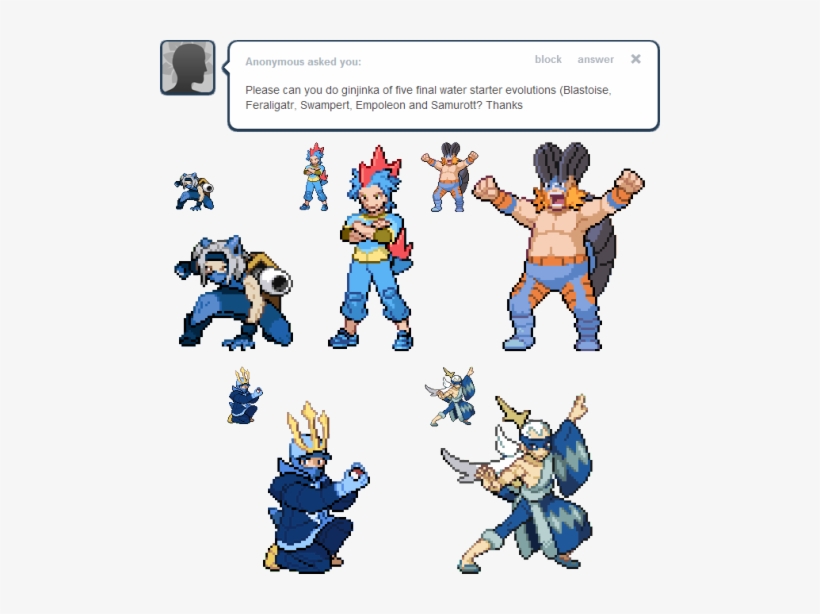 Empoleon Gijinka - Feraligatr And Samurott PNG Image | Transparent PNG ...