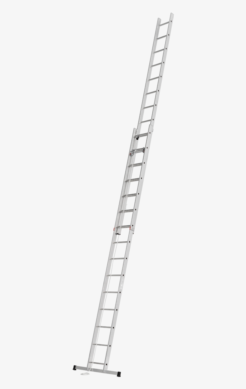 Rope Operated Extension Ladder, Two Section - Monochrome PNG Image ...