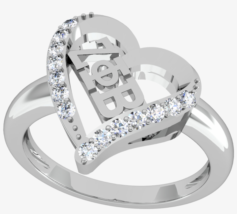Chi Omega Heart Silver Ring PNG Image | Transparent PNG Free Download ...