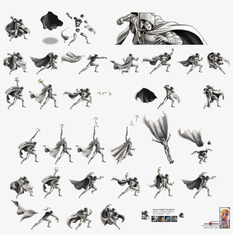 Click For Full Sized Image Moon Knight - Moon Knight Sprites PNG Image ...