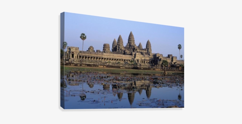 Towers Of Angkor Wat And Lake Canvas Print - Poster: Design Pics Inc's ...
