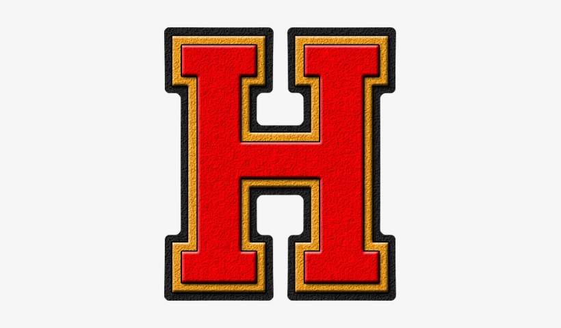 Presentation Alphabets Scarlet Red Gold Varsity Letter - Letter H Dr ...