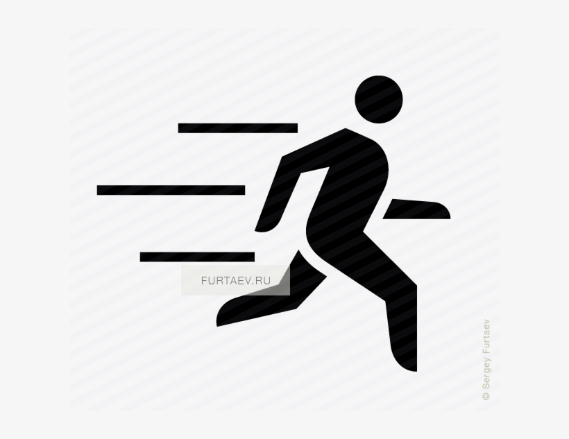 Vector Icon Of Running Male Person With Motion Lines - Fast Motion Icon ...