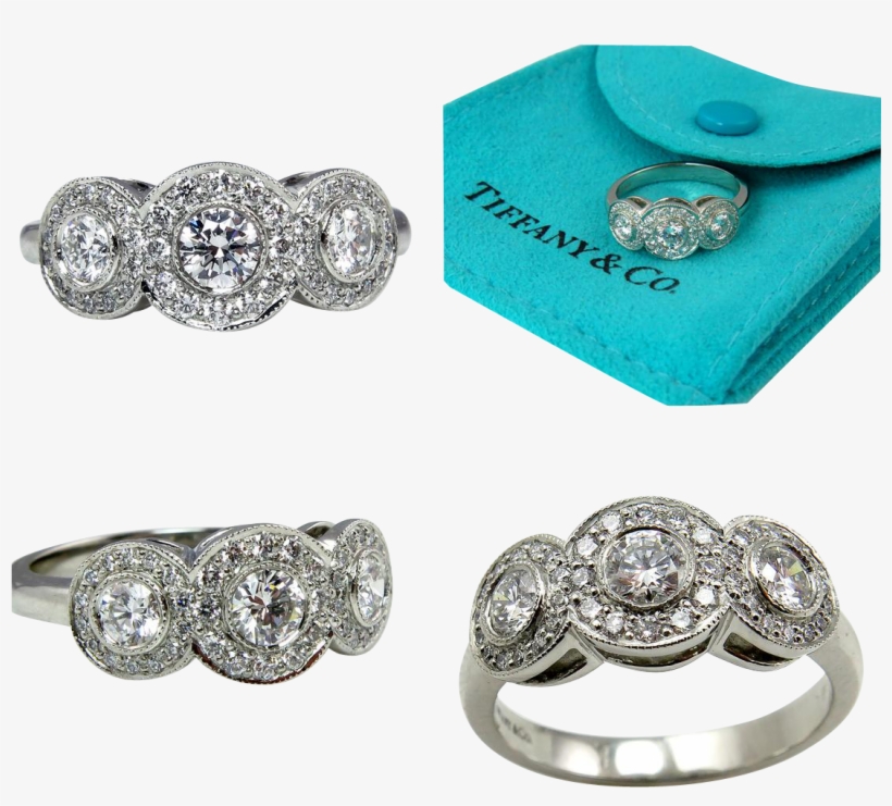 Tiffany & Co Authentic Circlet Round Diamond Engagement - Tiffany Three ...