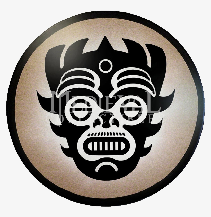 Round Aztec Mask Wooden Shield - Aztec Shield Clear Background PNG ...
