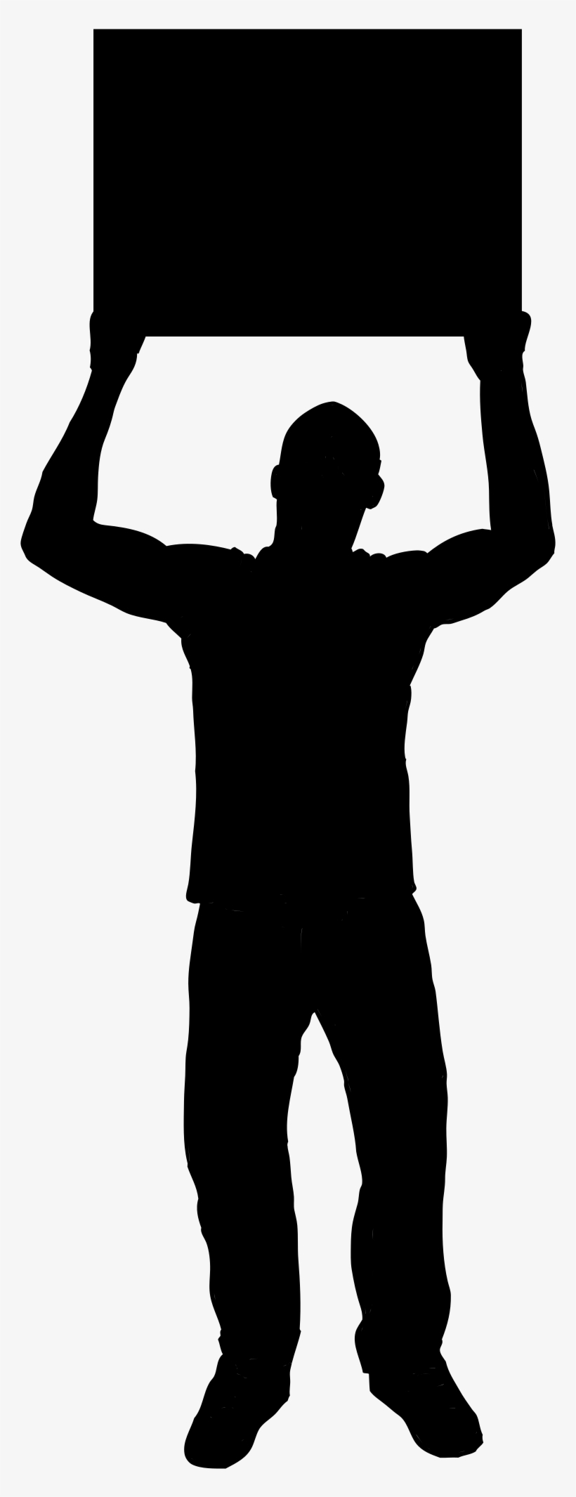 Graphic Library Library Protest Sign Clipart - Protester Silhouette PNG ...