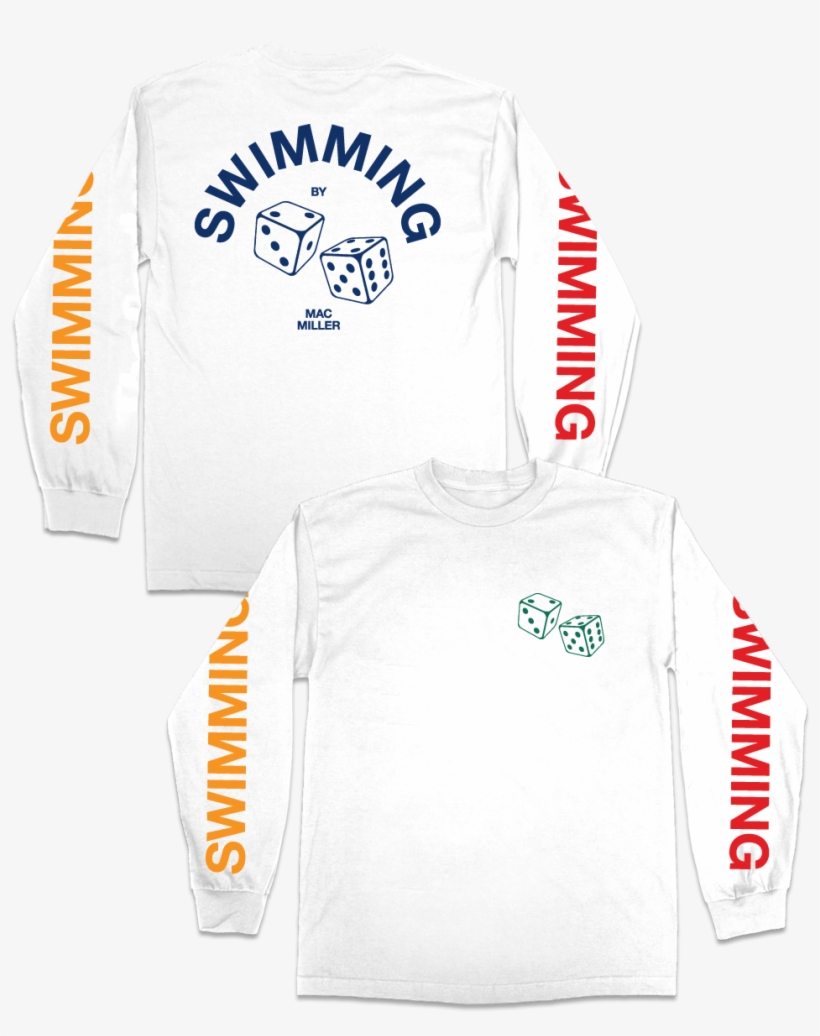 Swimming Dice Long Sleeve - Mac Miller Swimming Merch PNG Image ...