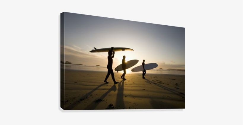 Silhouette Of Three Surfers Carrying Surfboards - Silhouette Of Three ...