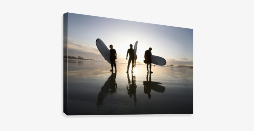 Download Silhouette Of Three Surfers Carrying Surfboards - Tofino Beach ...