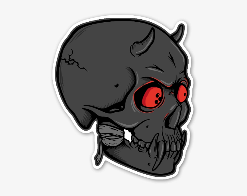 Calavera Demonio Perfil Pegatina - Stickers De Demonio PNG Image ...