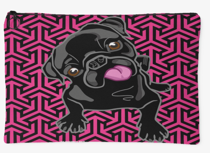 Black Pug Makeup Pouch Pink Arrows - Pug PNG Image | Transparent PNG ...