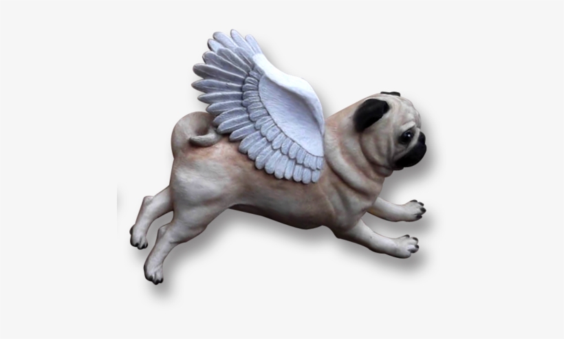 Pugs Might Fly Wall Hangings Set Of 3 Hand Painted - Pug With Wings Png ...