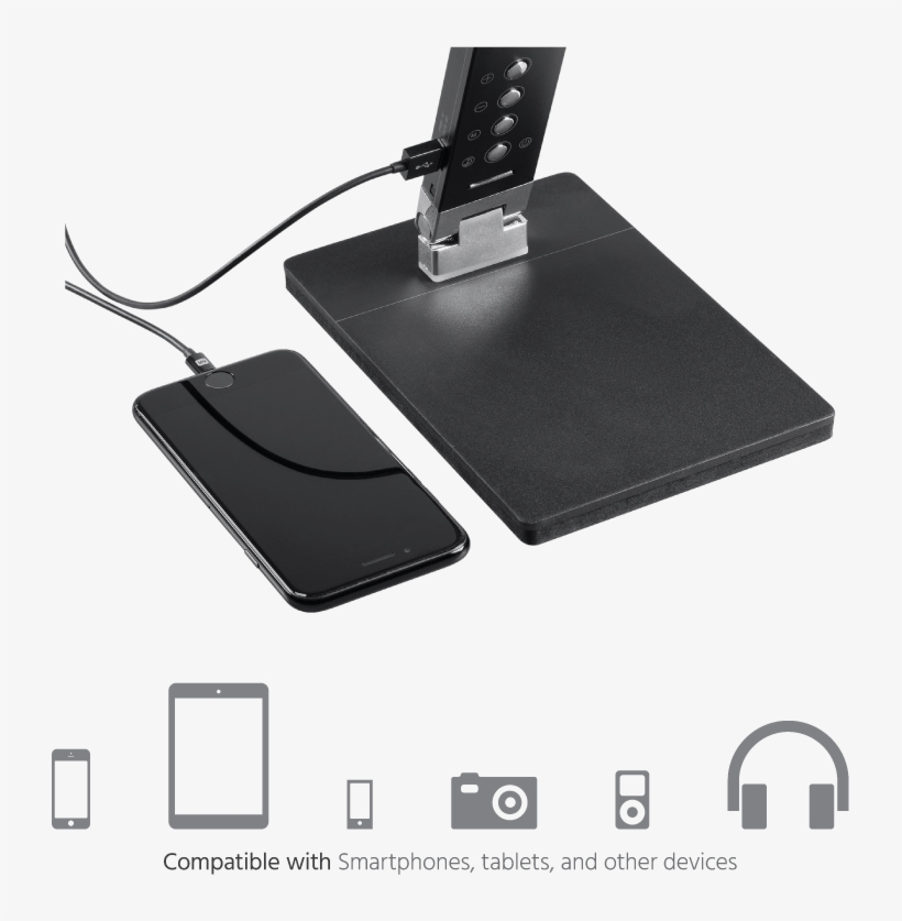 Monoprice Led Aluminum Desk Lamp, Black PNG Image | Transparent PNG ...