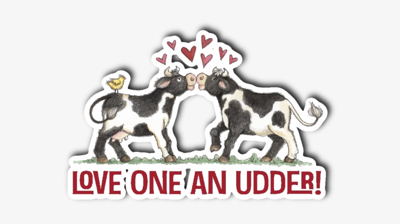 Love One An Udder Cute Cows Vinyl Die Cut Sticker - Kühe Küssen ...