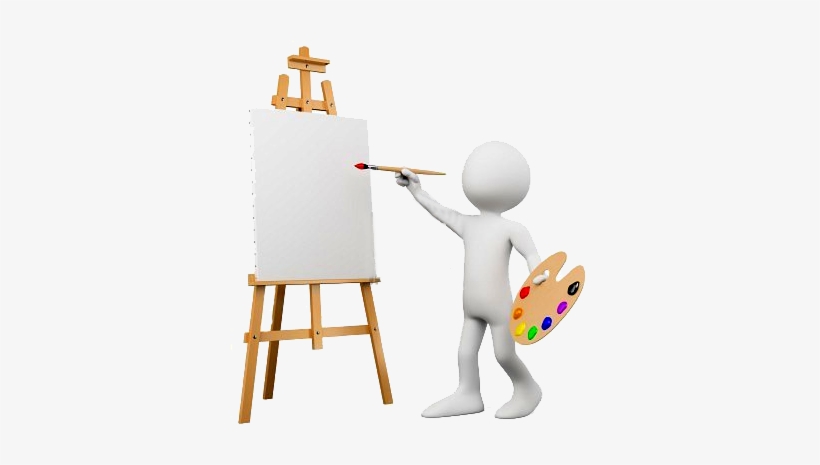 Download A 3d Man Painting A Picture - Man Painting A Picture Png ...