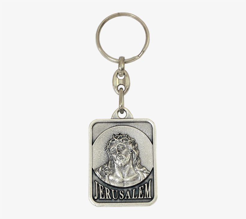 A Square Metal Keychain Depicting Jesus Christ In The - Keychain PNG ...
