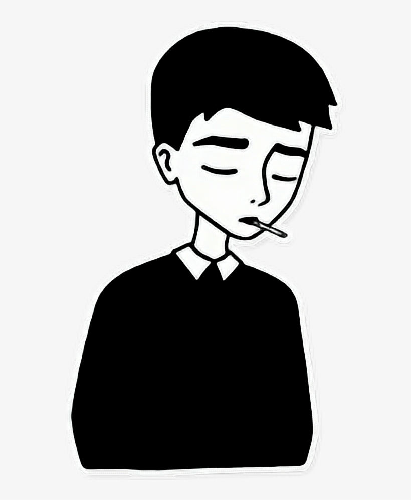 Report Abuse - Sad Boy Art Black PNG Image | Transparent PNG Free ...