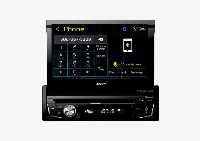 Jensen Vx3016 Single Din Flip Out In Dash Receiver - Jensen Vx 3016 PNG ...