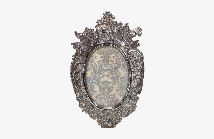 Antique Hanau Silver Picture Frame Wolf & Knell - Triple Strand Crystal ...