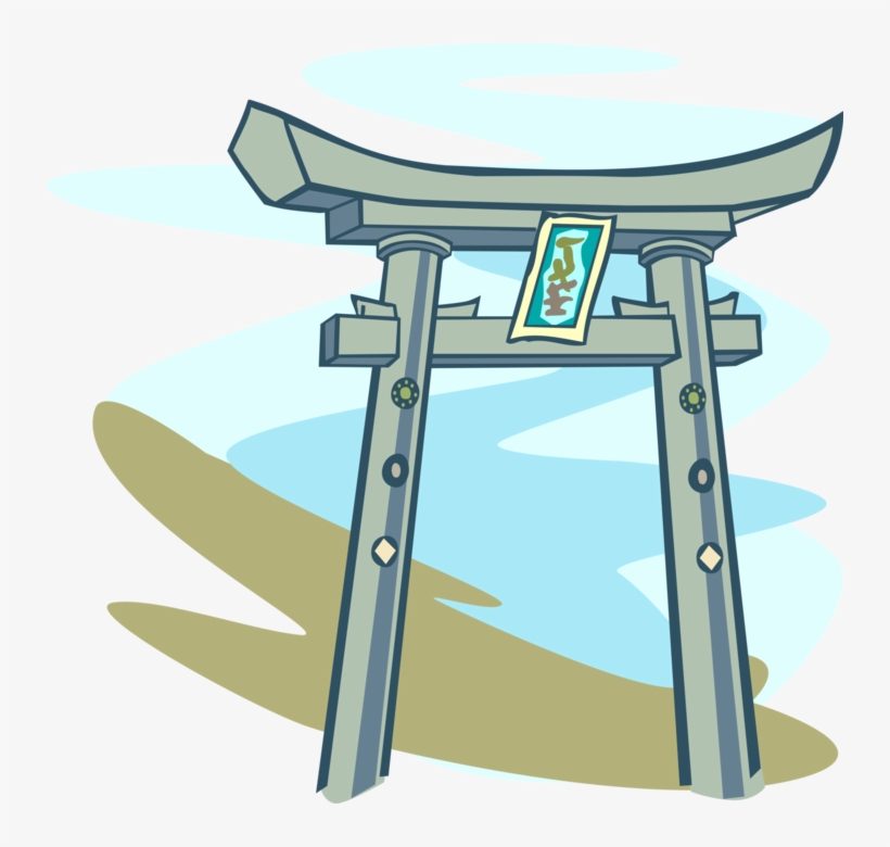 Vector Illustration Of Japanese Traditional Buddhist - Shinto Shrine ...