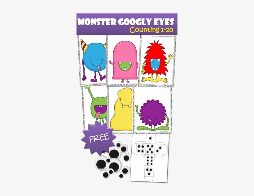 Monsters And Googley Eyes - Preschool Monsters Counting PNG Image ...