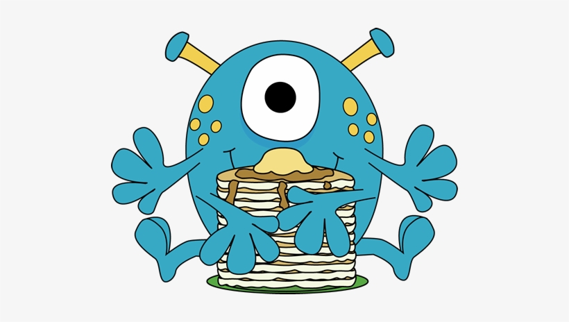 Download Pancake Clipart Eating - Monster Eating Clipart | Transparent ...