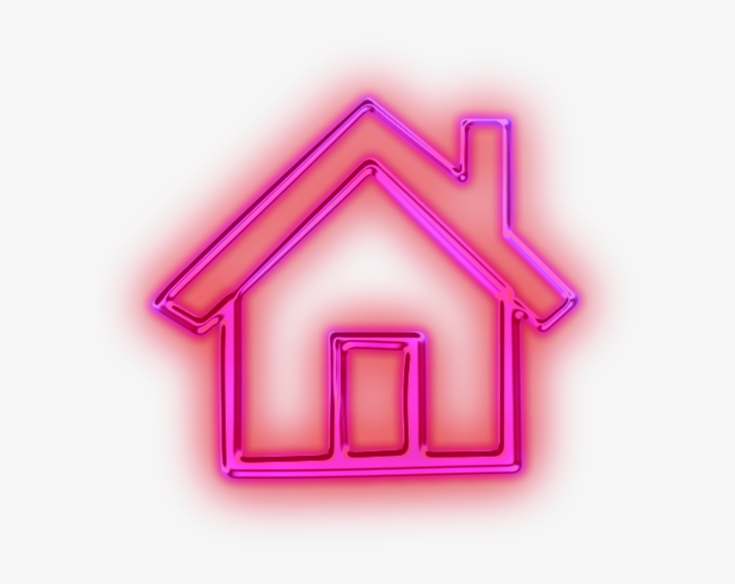 Download Glowing Purple Neon Icon Business Home Pink Image - Neon House ...