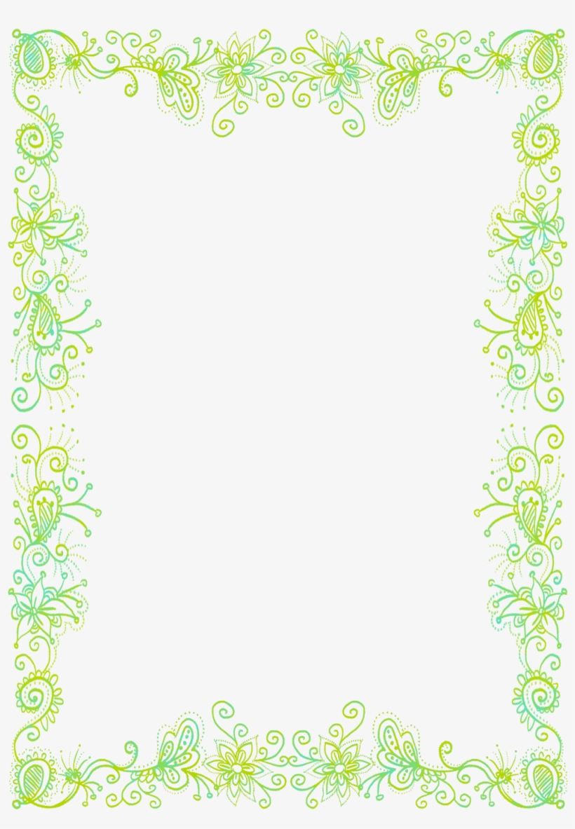Green Flower Border Clipart