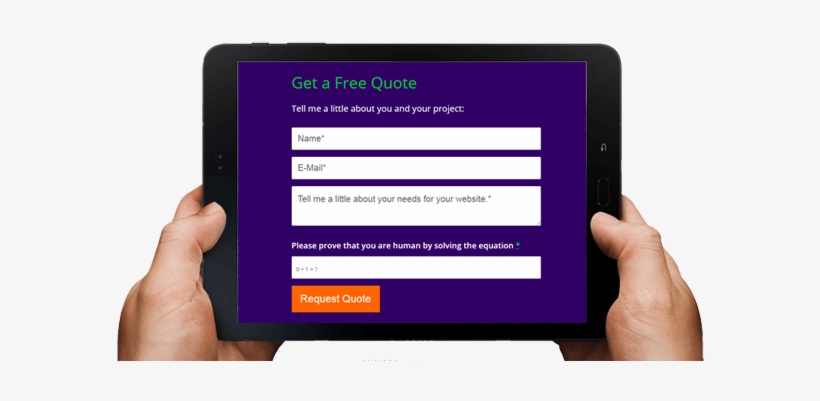 Request A Free Quote - Tablet Computer PNG Image | Transparent PNG Free ...