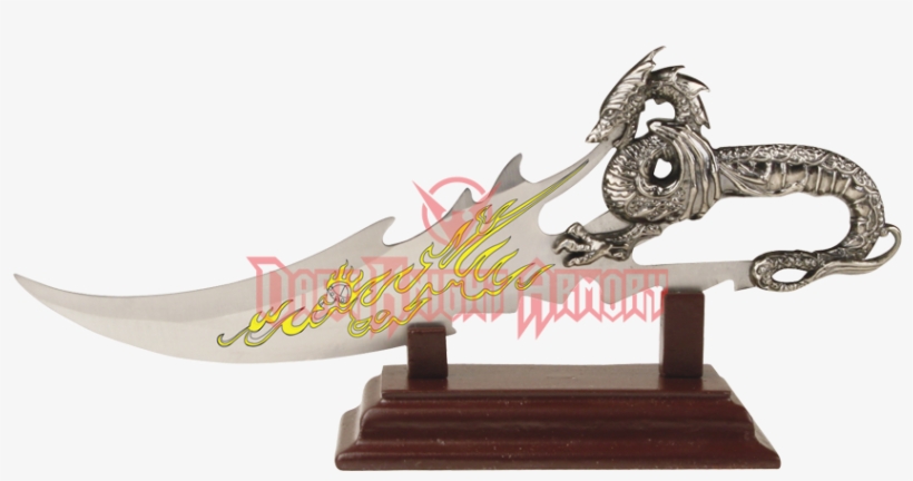 Yellow Fire Breathing Dragon Dagger - Dagger PNG Image | Transparent ...