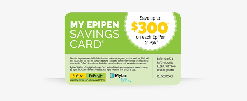 Epipen® Auto-injector Savings Program - Epipen Savings Card 2017 PNG ...