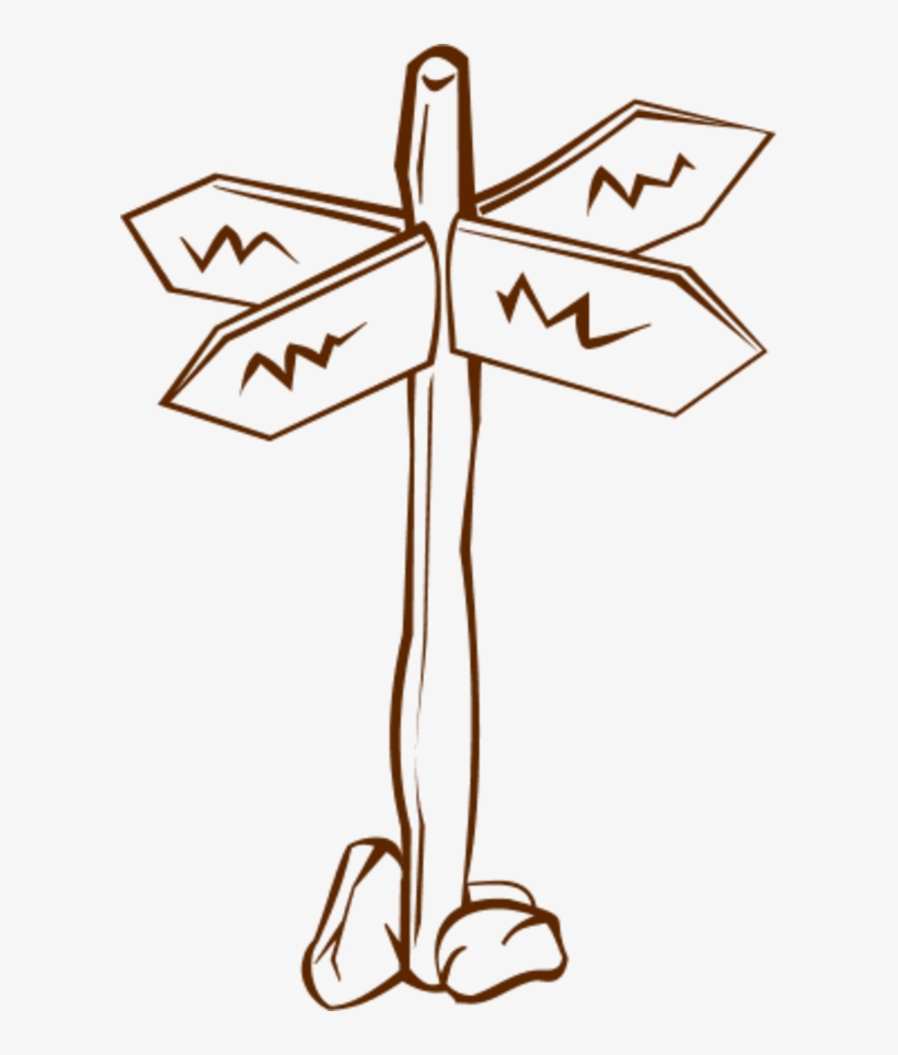 Wooden Crossroads Sign Direction With Labels - Crossroads Clip Art PNG ...