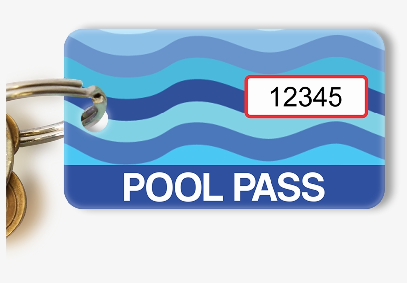 Pool Pass Blue Water Waves Tag, Rectangular Shape - Rectangle PNG Image ...