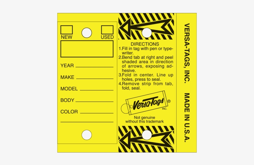 Yellow Genuine Versa-tags Key Tags 250/box 200ye - Blue - Genuine Versa ...
