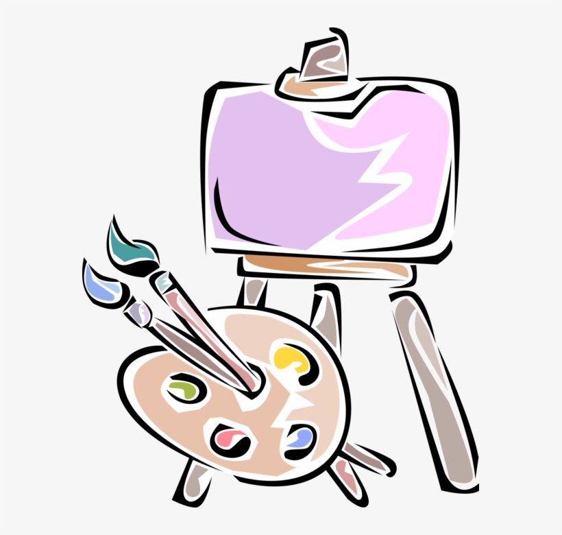 Vector Illustration Of Visual Arts Artist's Canvas - Paint PNG Image ...